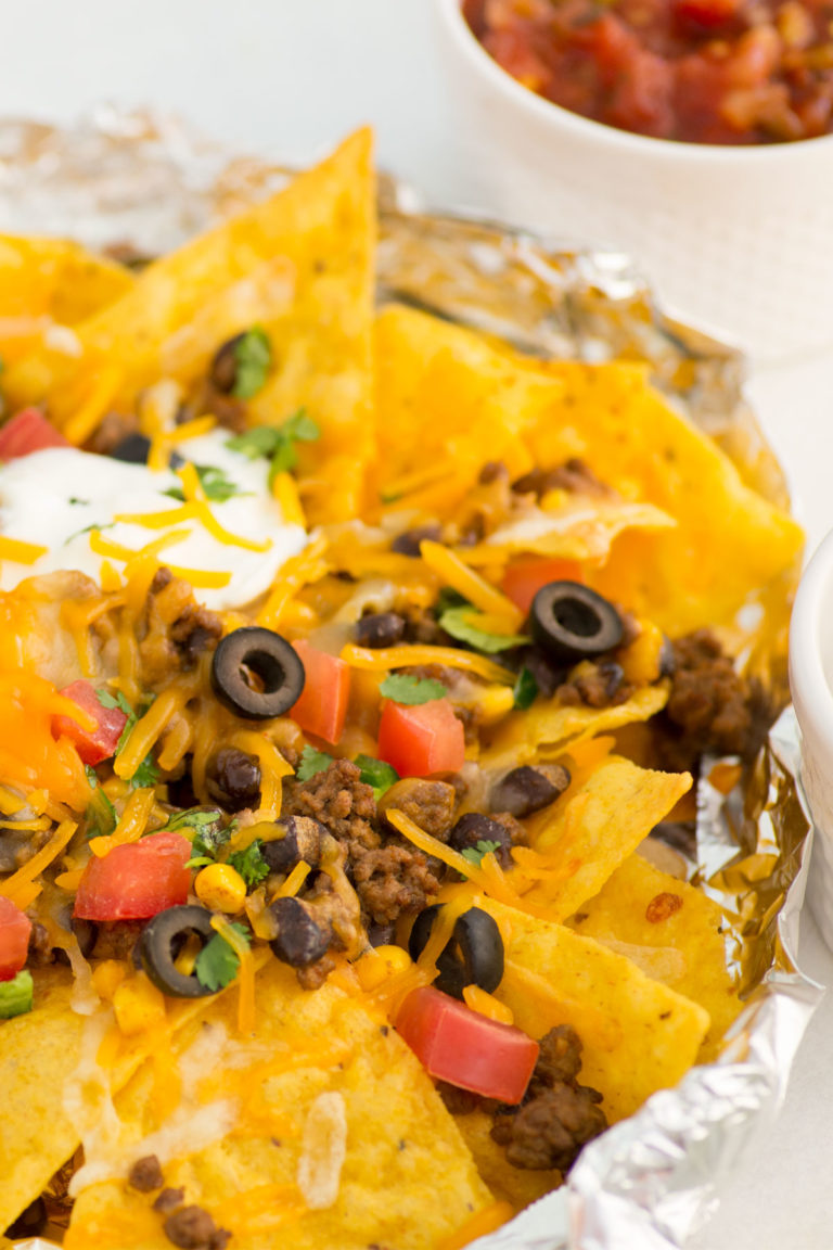 Campfire Nachos (Grill and Oven Baked Options!) - Happy Money Saver