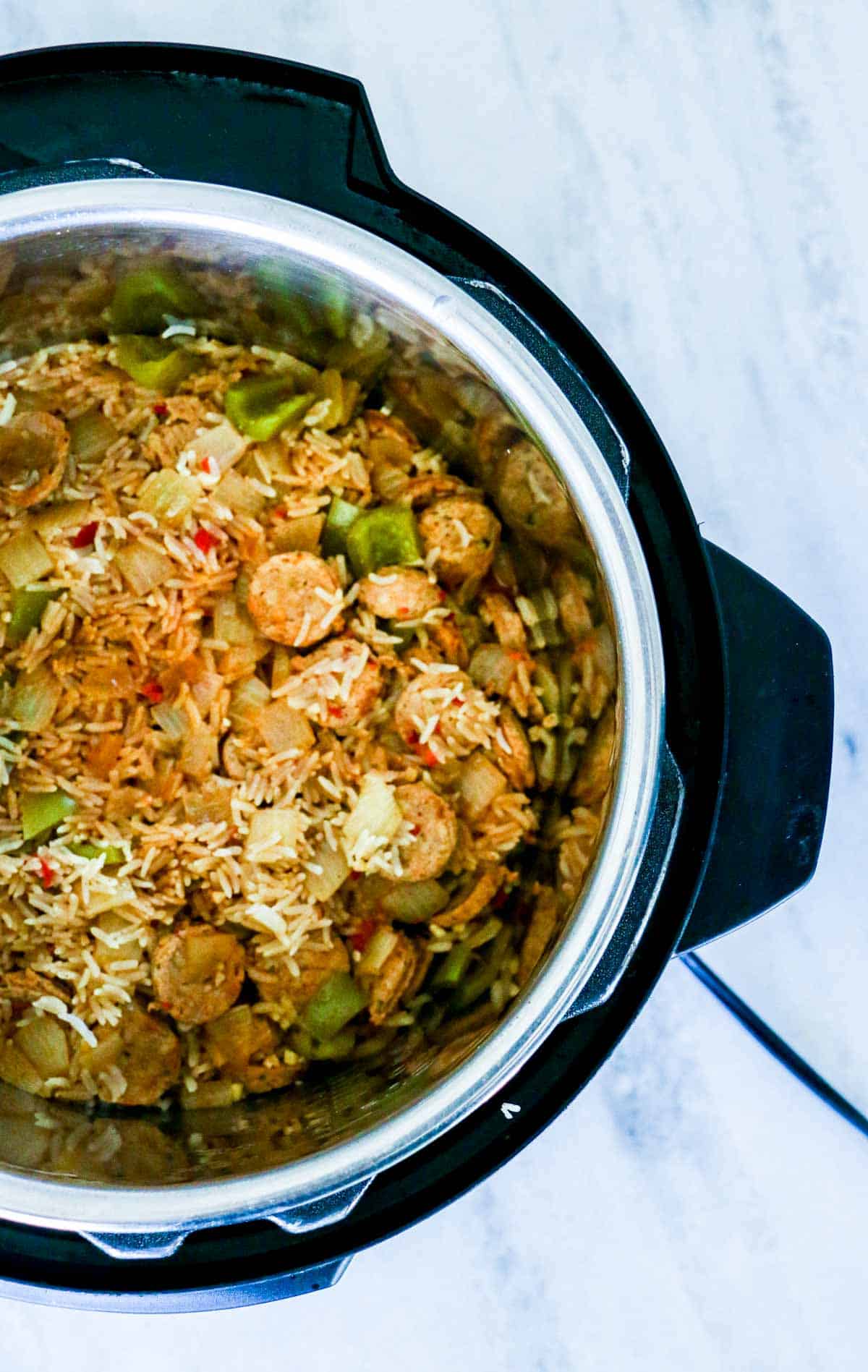 Pressure Cooker Cajun Chicken Sausage and Rice - Happy Money Saver