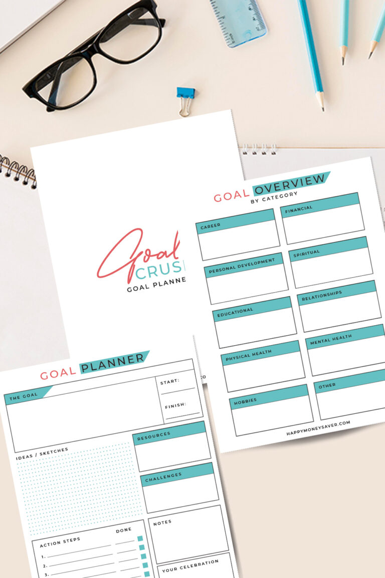Printable Goal Planner (to crush your goals this year) - Happy Money Saver